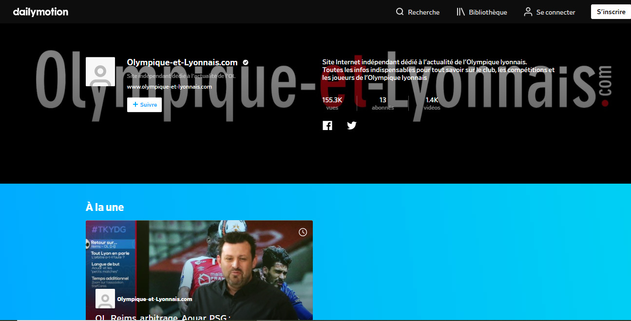 OL : abonnez-vous à notre chaîne Dailymotion